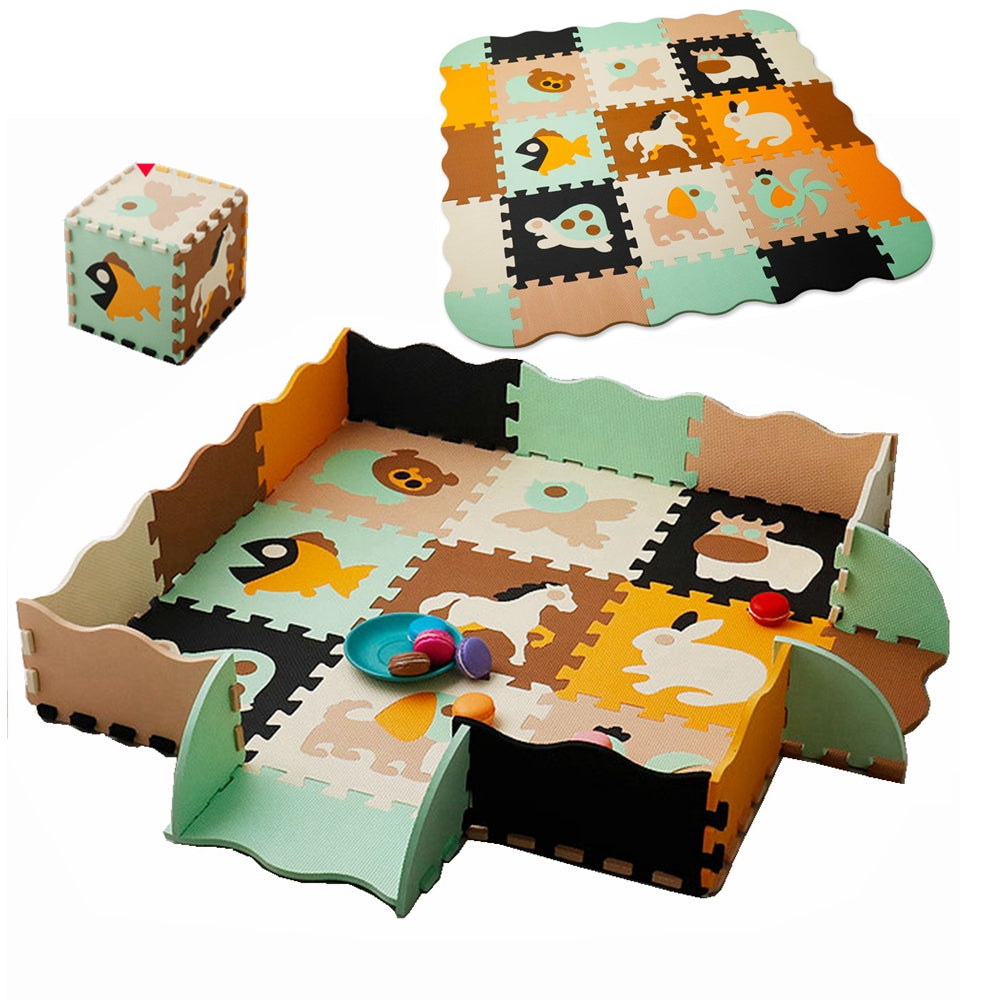 COOLBABY ZLJ1 EVA Foam Puzzle Mat Set Of 25 Waterproof Baby Crawl Mats