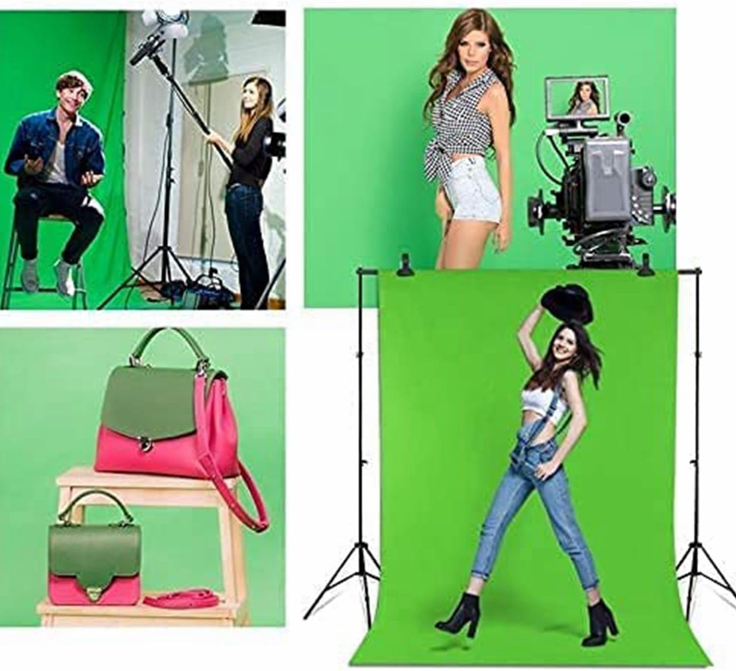 Backdrop Stand Kit with 3pcs Backdrops Photography Backdrop Support Sy ...