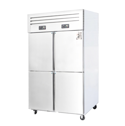 COOLBABY Upright Freezer, 1000L Total Capacity, 4-Door Double Temperat