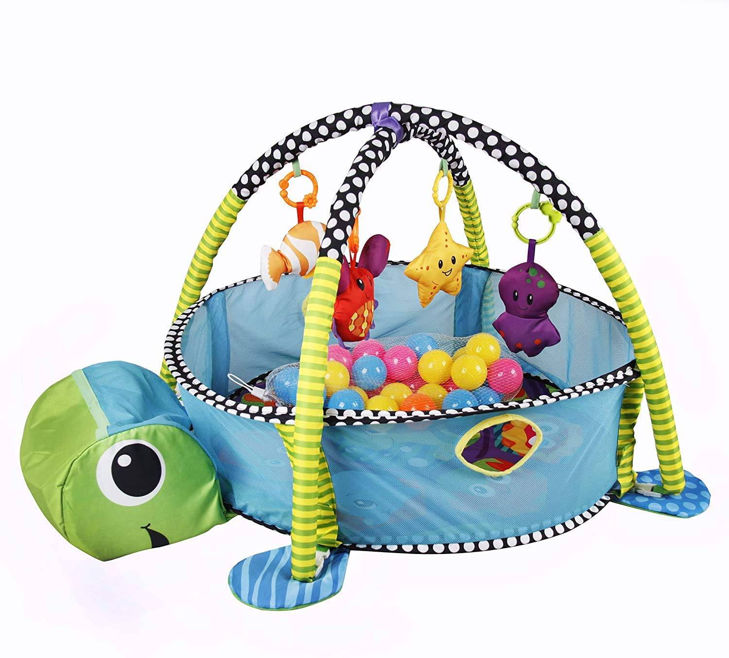 COOLBABY Baby Activity Gym Play Mat & Ball Pit With Mesh Sides