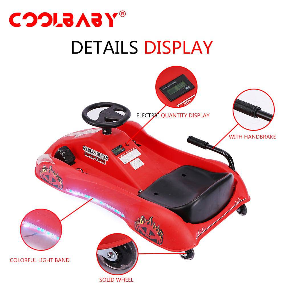 COOLBABY DP7A 3 Speed 36V Electric Scooter Drifting Ride On Scooter Cr