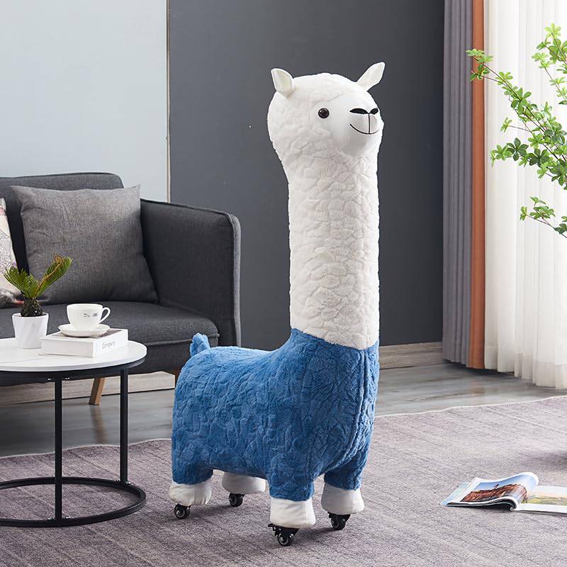 COOLBABY Giant Alpaca With Detachable Wheels Children's Riding Toy Loa
