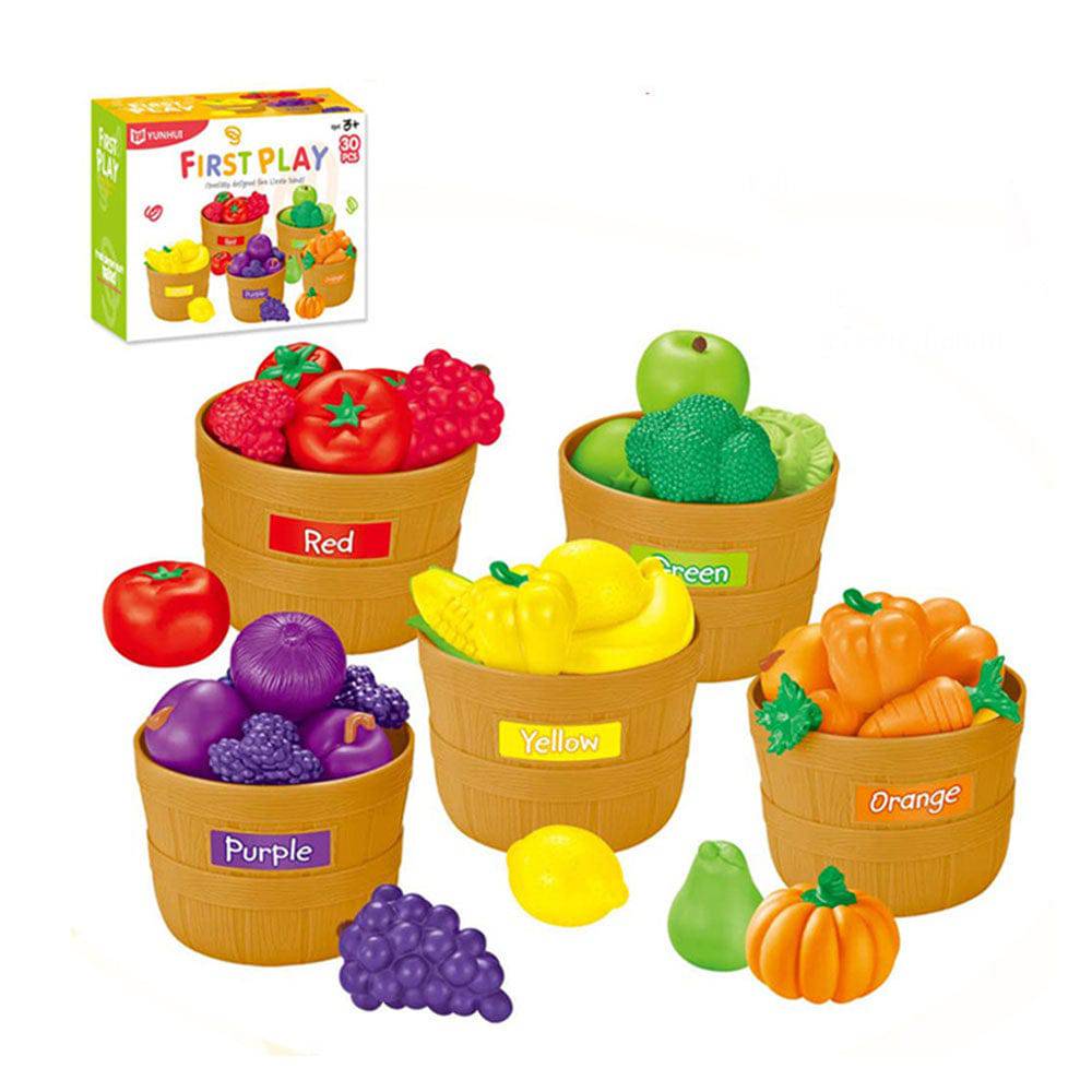 COOLBABY Toddler Kitchen Food Color Sorting Play Set for Home School
