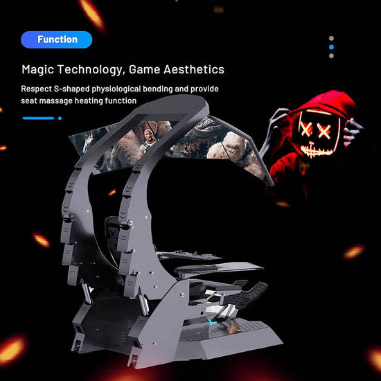 Ingrem Electric Massage Gaming Chair: Racing Cockpit Computer Workstat ...